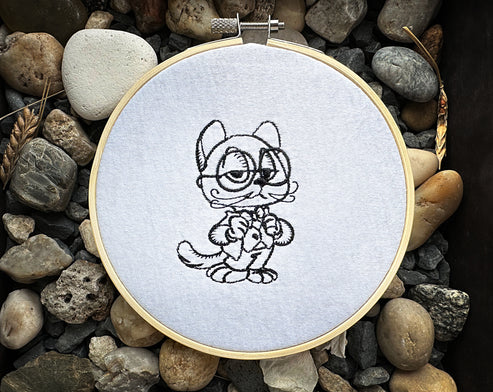 Mr Cat funny machine embroidery design – MyCatly